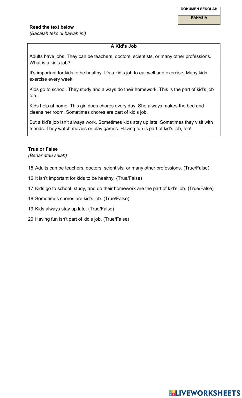 P4 Midterm Test online exercise for | Live Worksheets