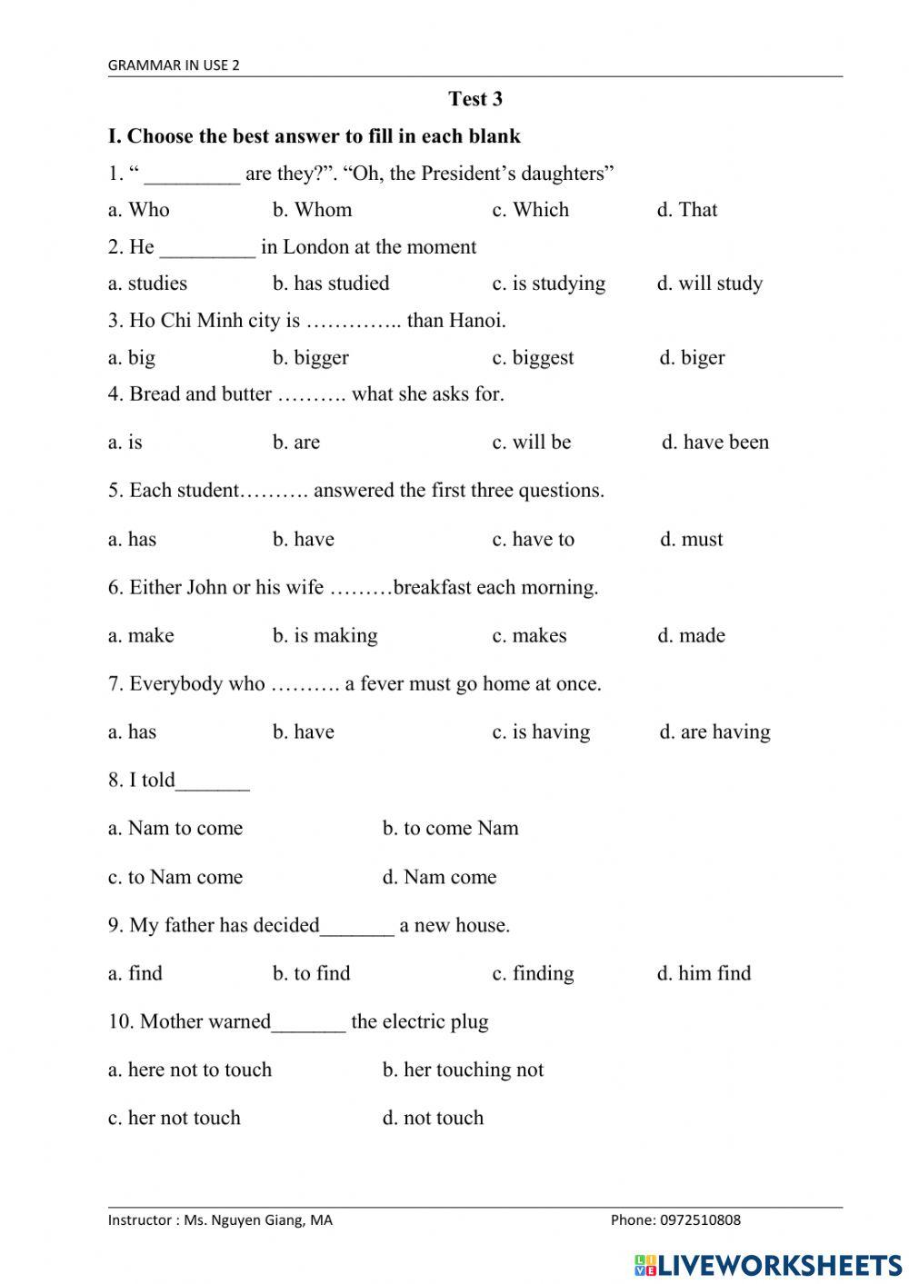 test 3 - PDU | Free Interactive Worksheets | 4308388