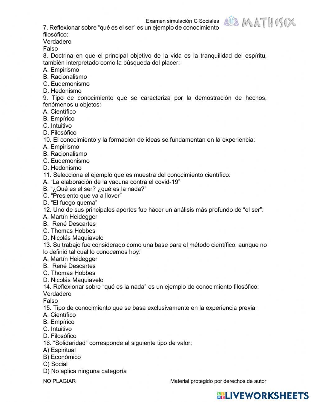 SIMULACIÓN. CIE… | Free Interactive Worksheets | 2761967