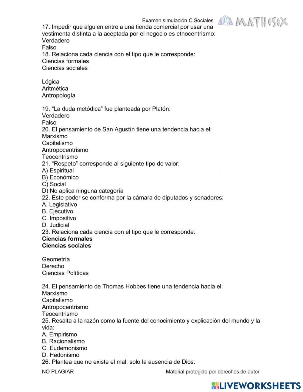 SIMULACIÓN. CIE… | Free Interactive Worksheets | 2761967