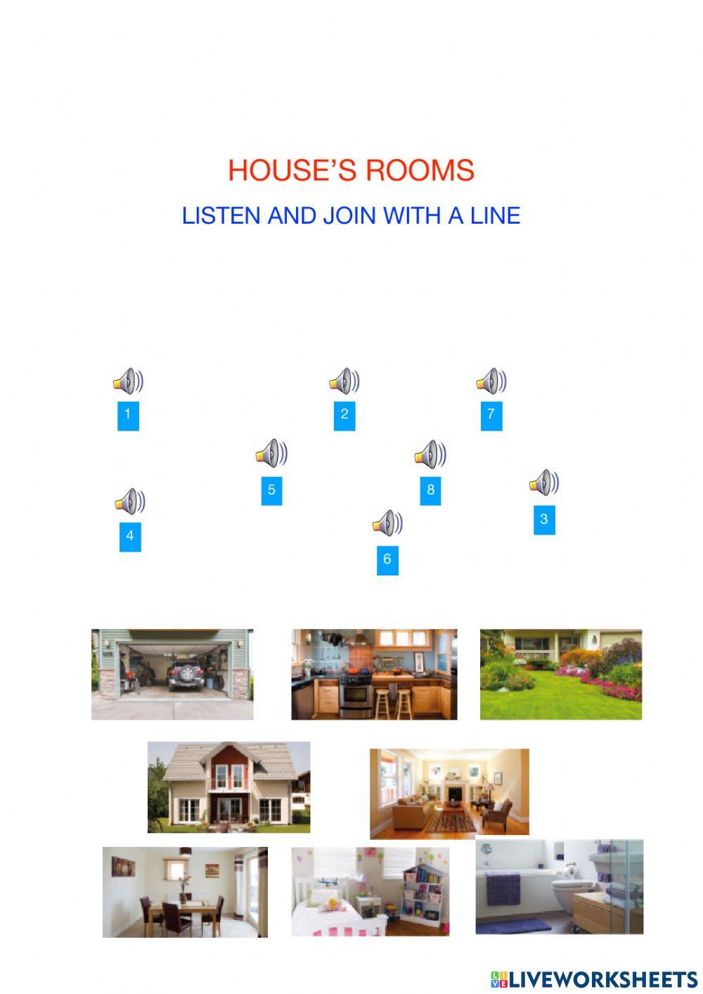 House's rooms | Free Interactive Worksheets | 1909251