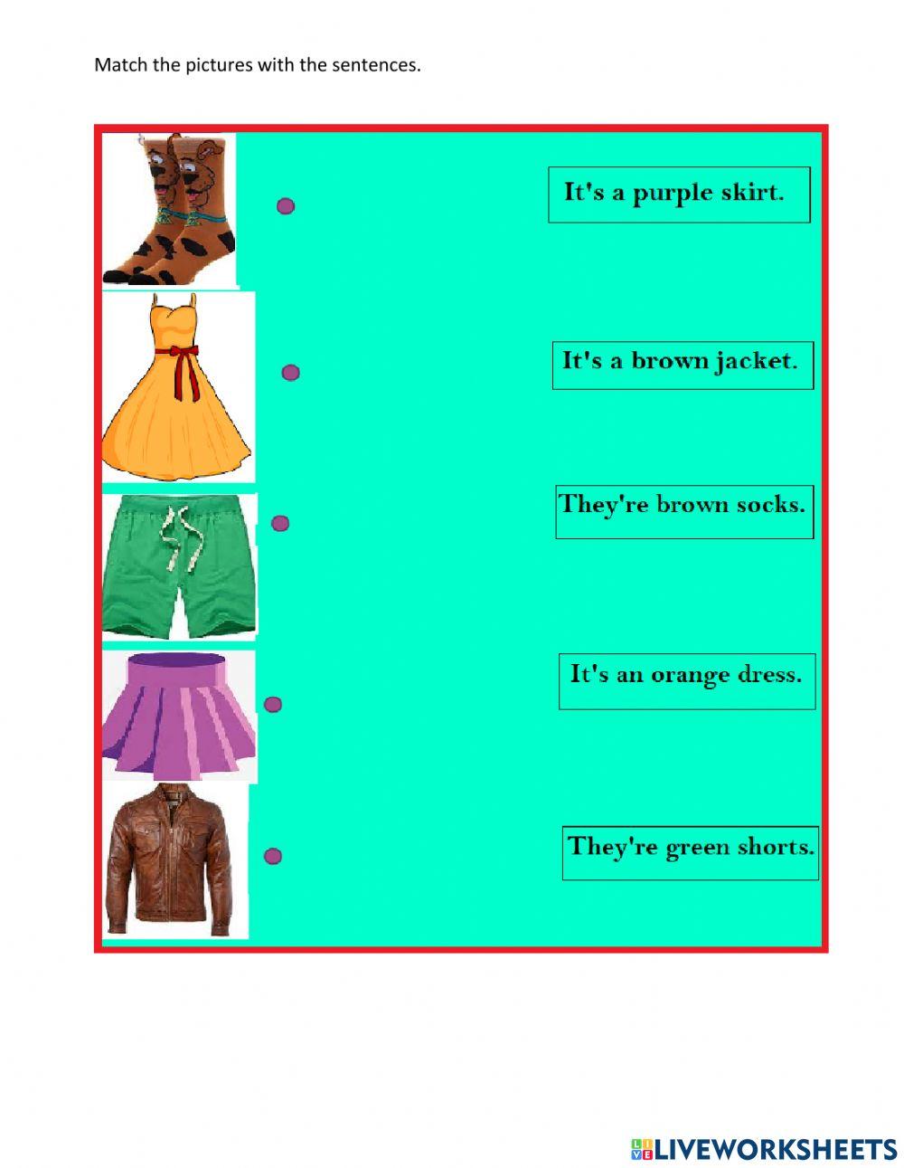 Clothes online exercise for 2 | Live Worksheets