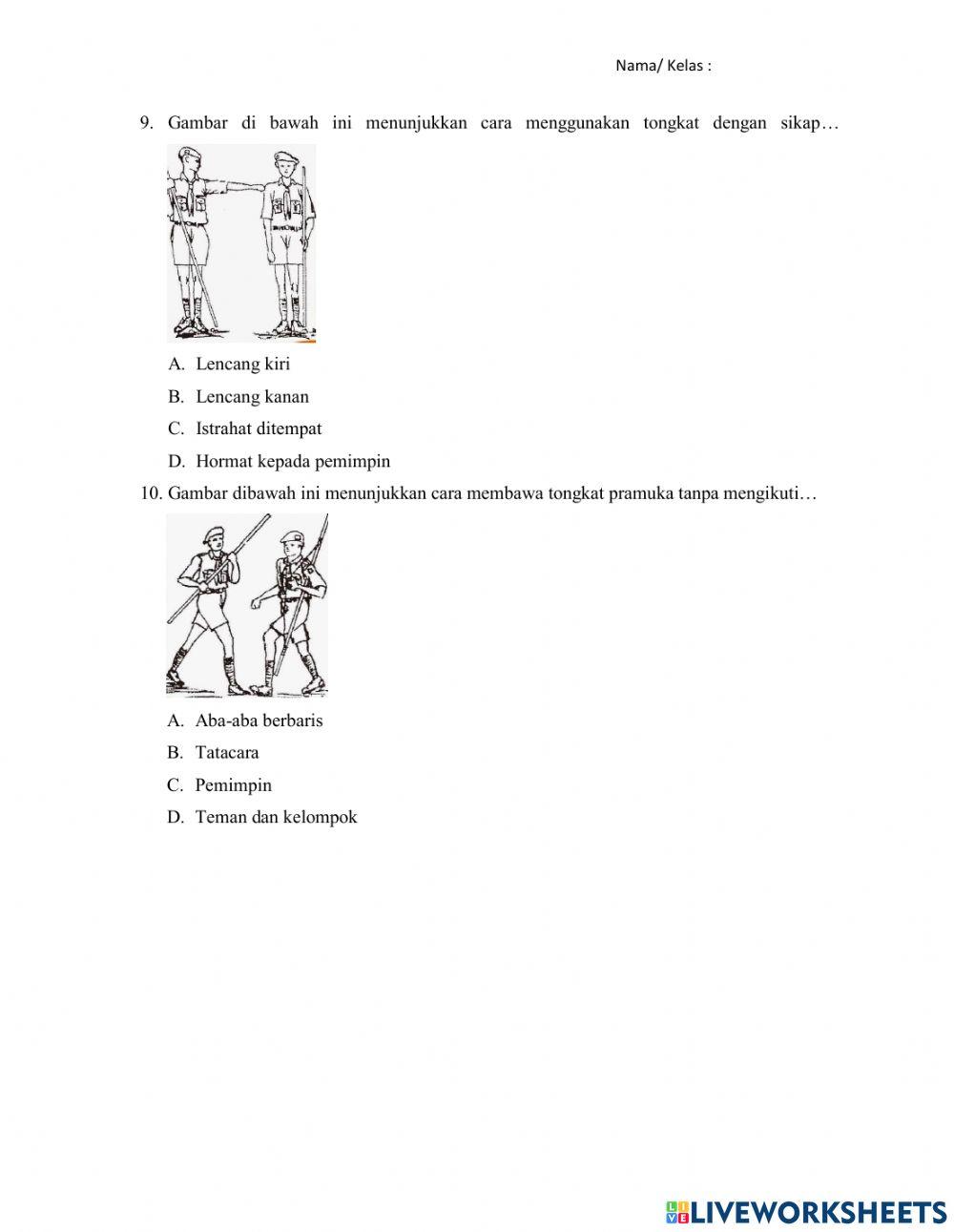 Tugas Pramuka Penggalang 160322 worksheet | Live Worksheets