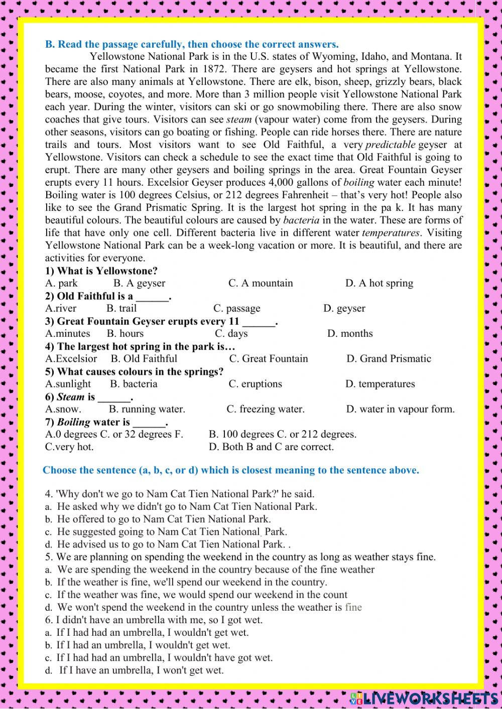 Grade 10-Unit 11-Test-Reading 2777682 | camthuyngo | Live