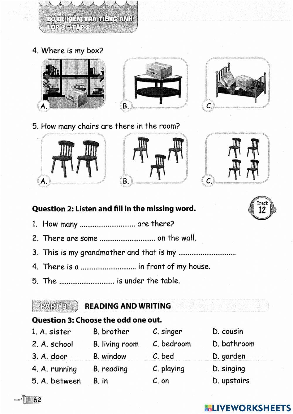 English 3 worksheet for 3 | Live Worksheets