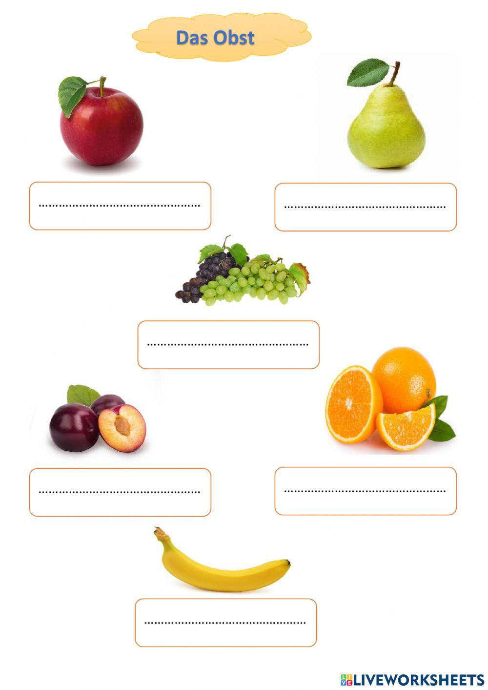 Das Obst | Yathrebhakim9115 | Live Worksheets