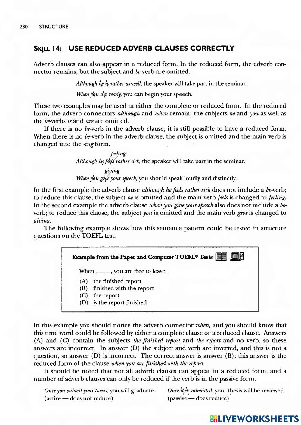 1929334 | Reduced Clauses | lingrace | LiveWorksheets