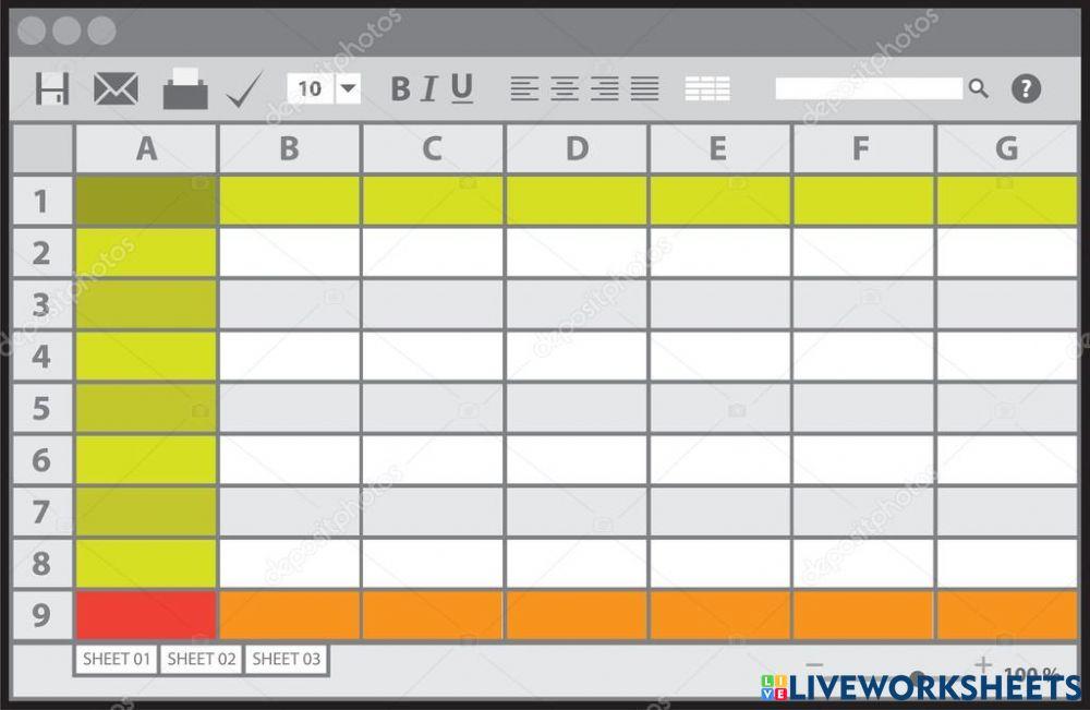 Empty worksheet worksheet | Live Worksheets