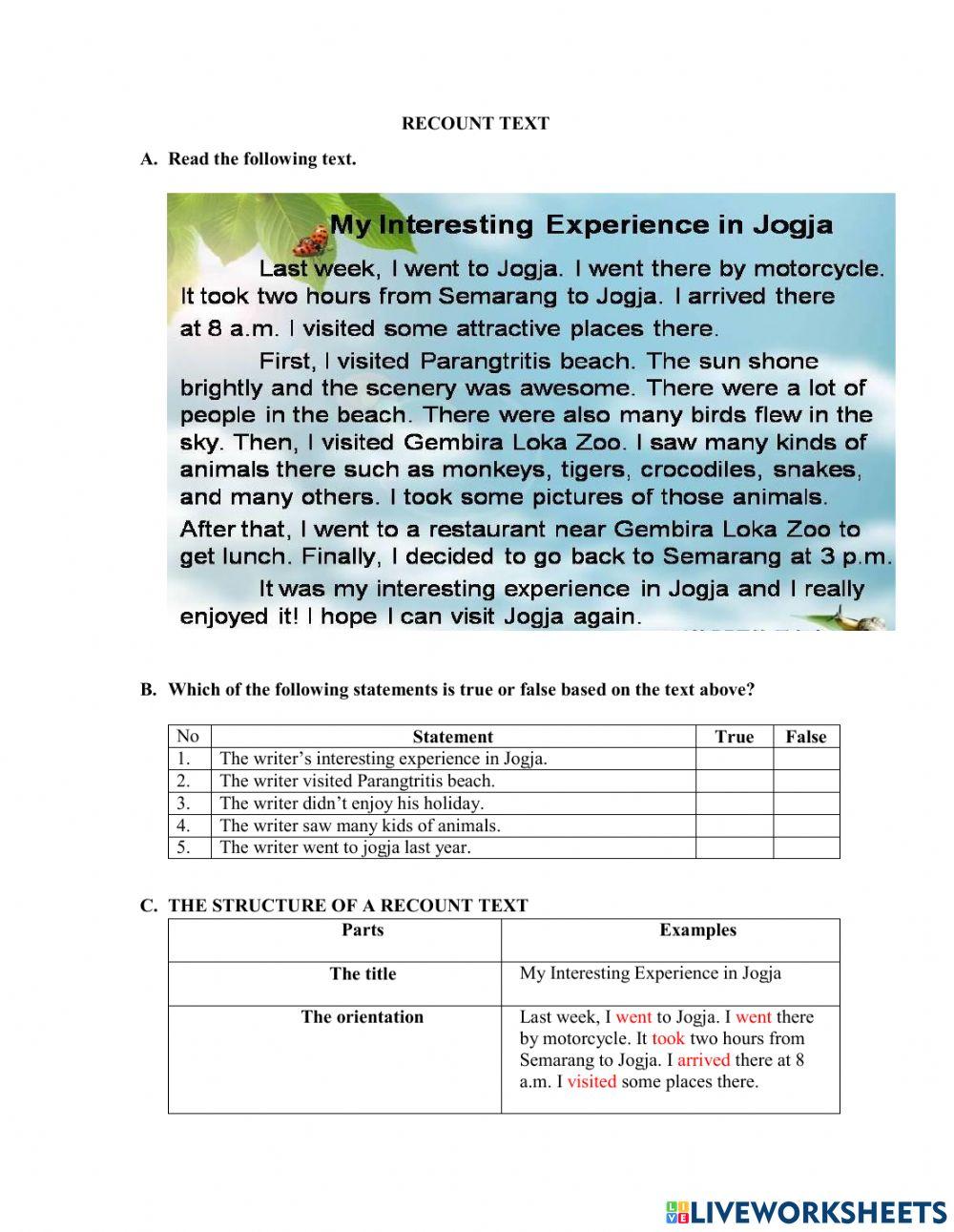 SOAL RECOUNT TE… | Free Interactive Worksheets | 2778733