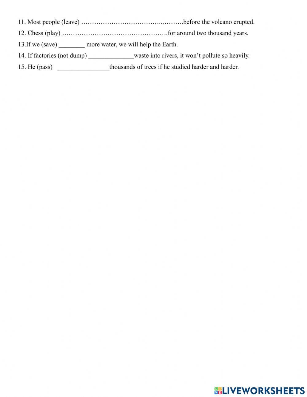 Y8 Mid term 2 - revision - verb tenses 1929621 | Le Hai