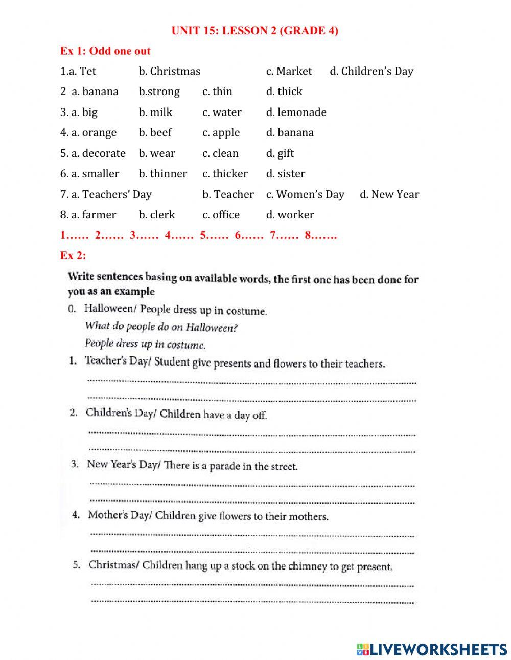 Unit 15: Lesson 2 ( Grade 4) 1059 | Nguyễn Thị Quyên