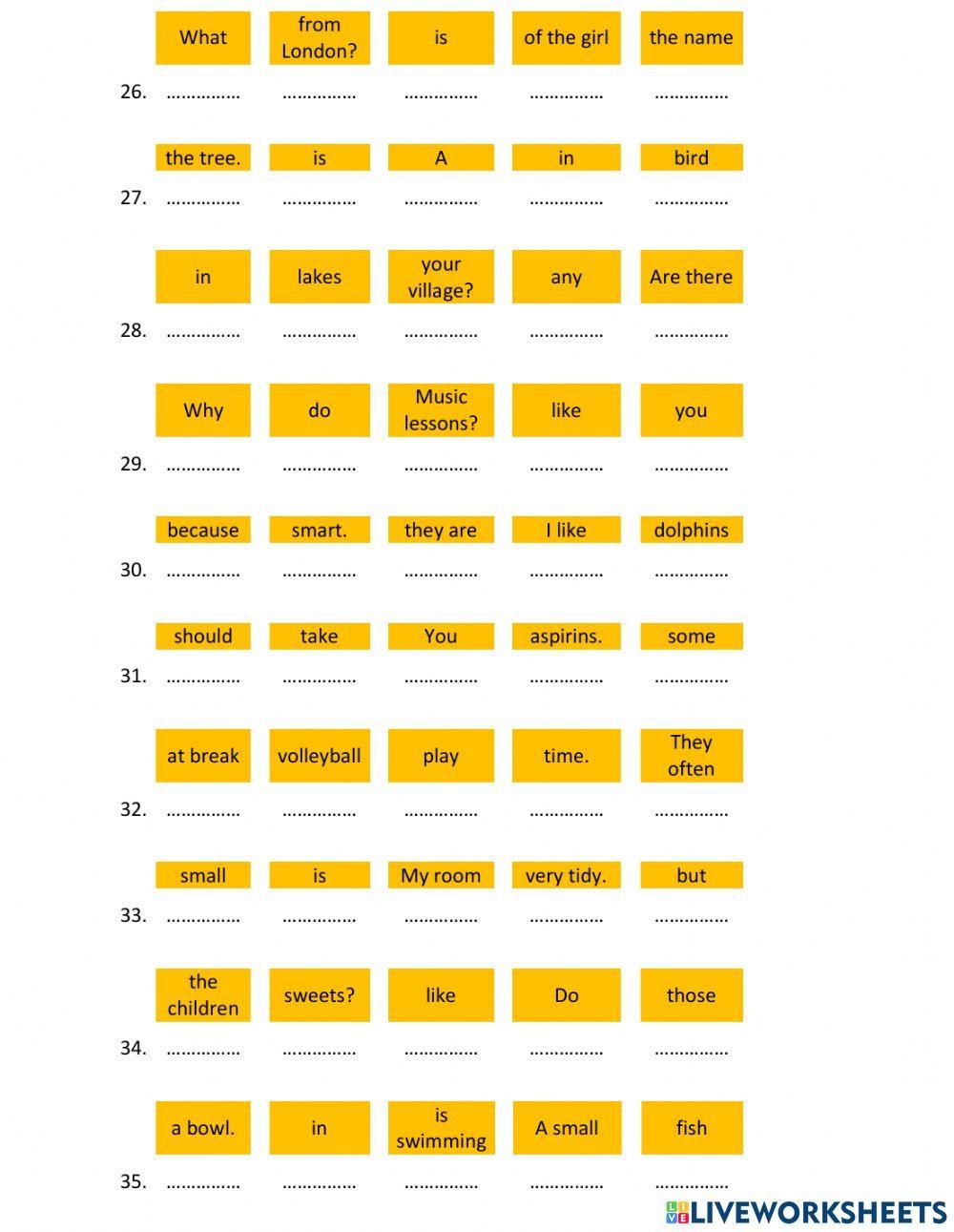 English practice online exercise for 4 | Live Worksheets