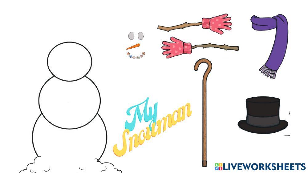 Snowman worksheet for 2 | Live Worksheets