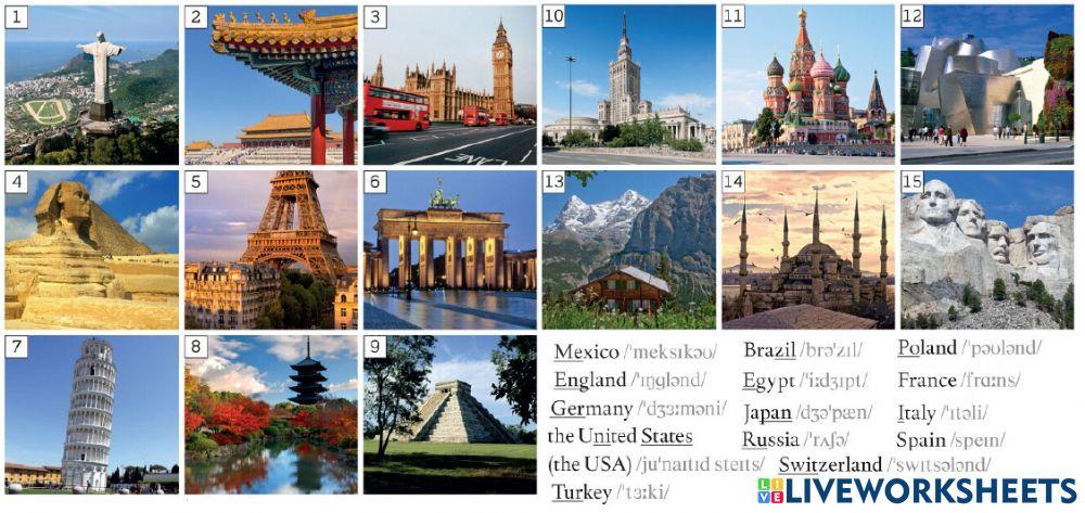 1B - Countries worksheet | Live Worksheets