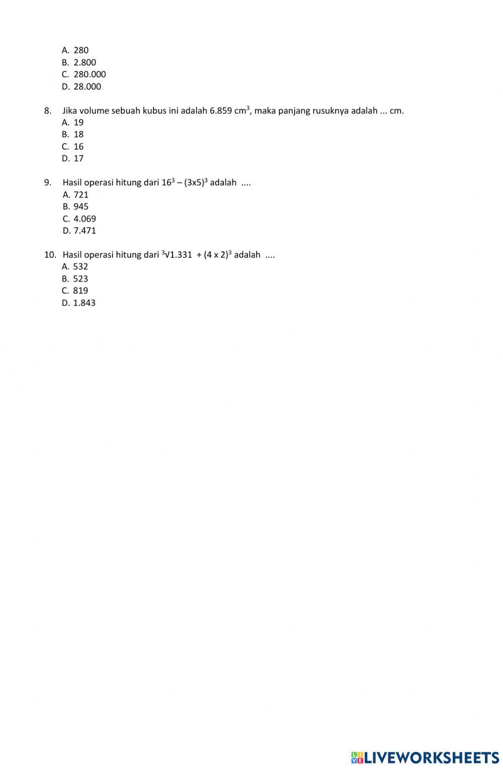 Latihan PTS II worksheet | Live Worksheets