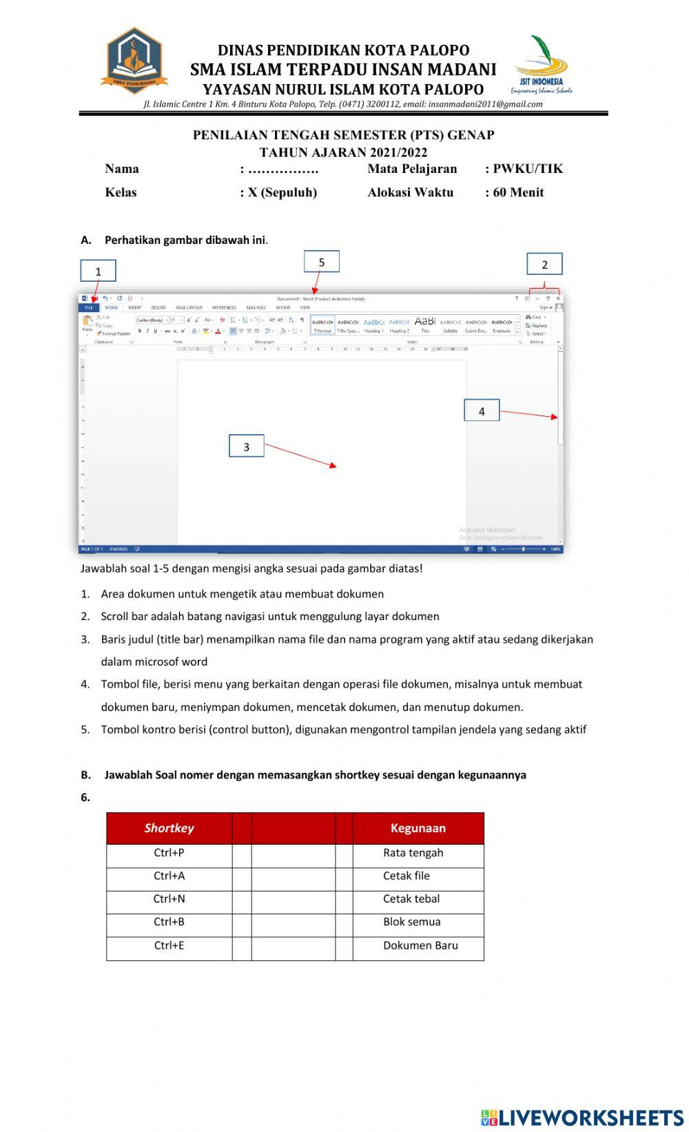 Pwku-informatika worksheet | Live Worksheets