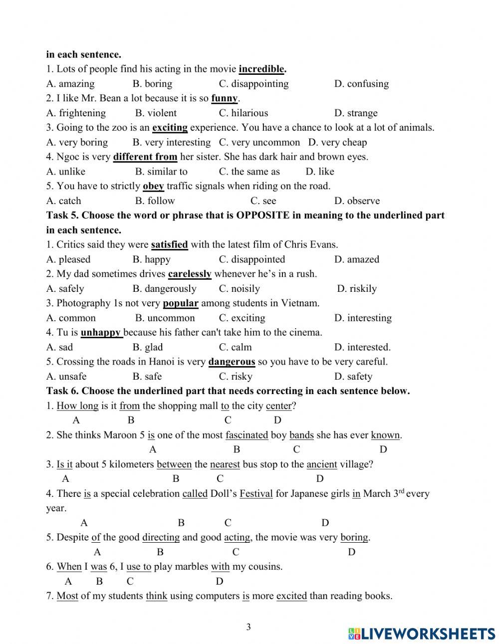 Grade 7- Mid term 2 1930421 | moonenglish123 | Live