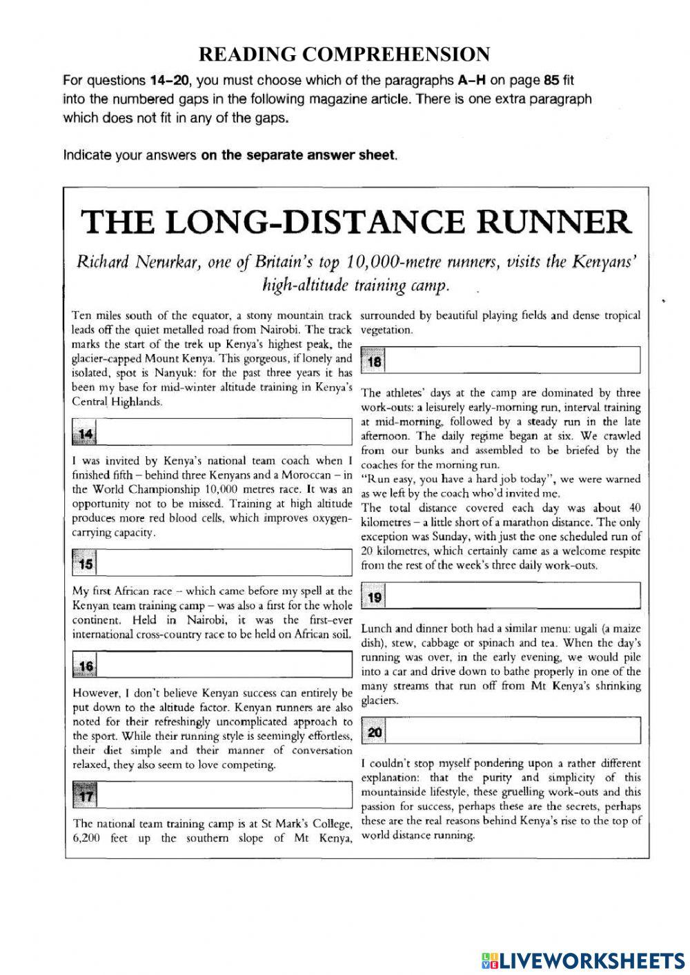 Read cae worksheet | Live Worksheets