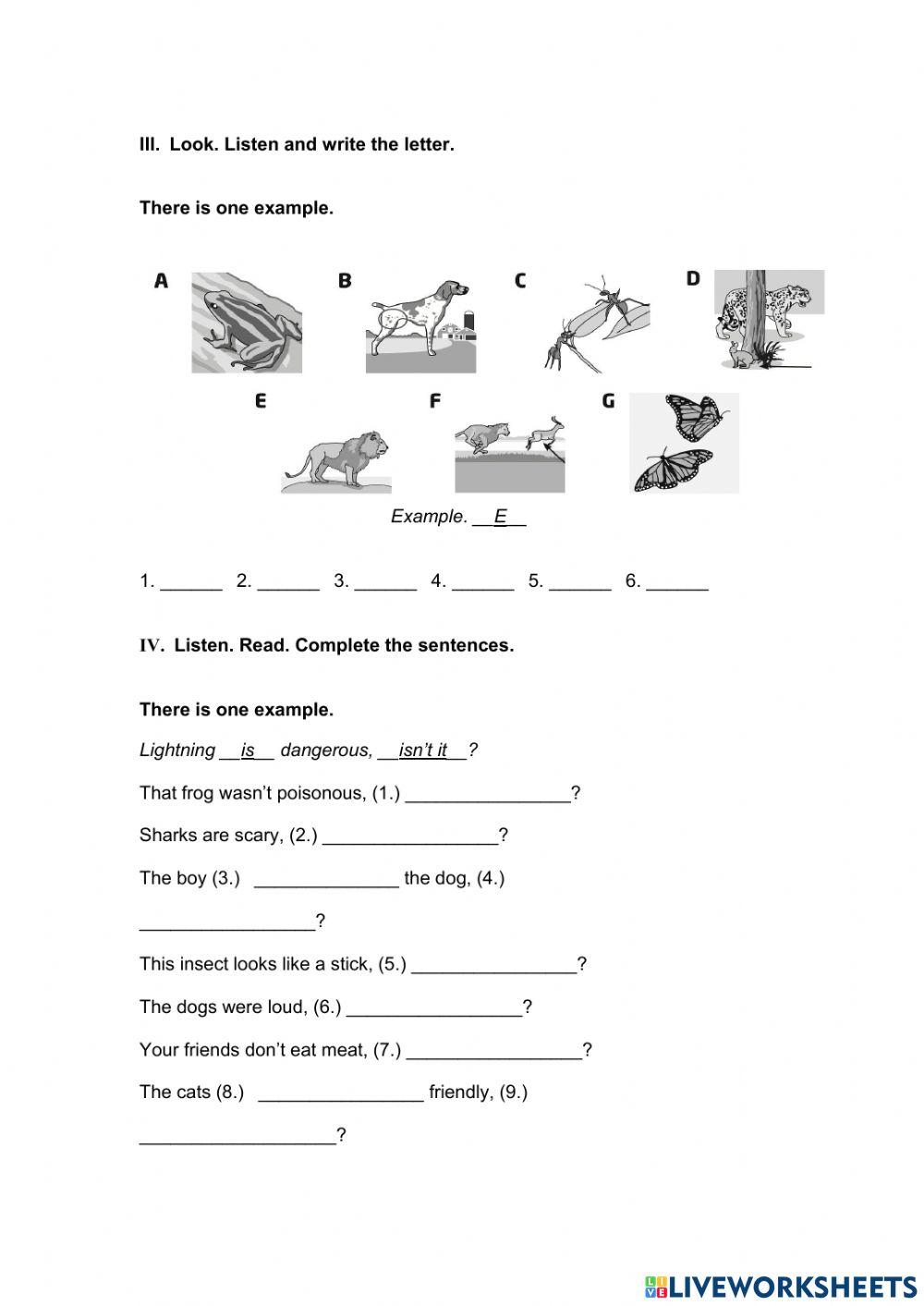 LISTENING TEST GRADE 5 online exercise for | Live Worksheets