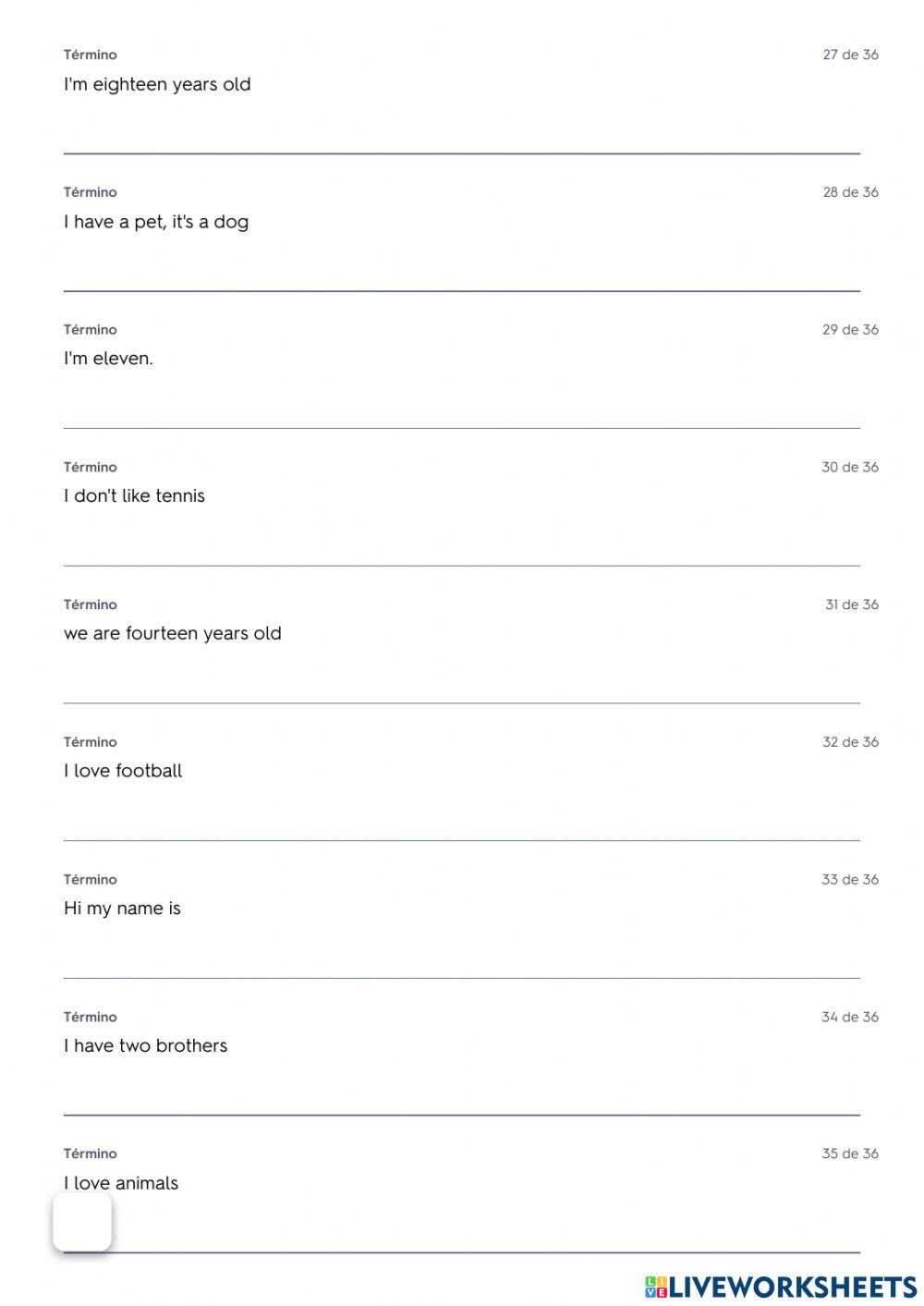 Self introducti… | Free Interactive Worksheets | 1931081