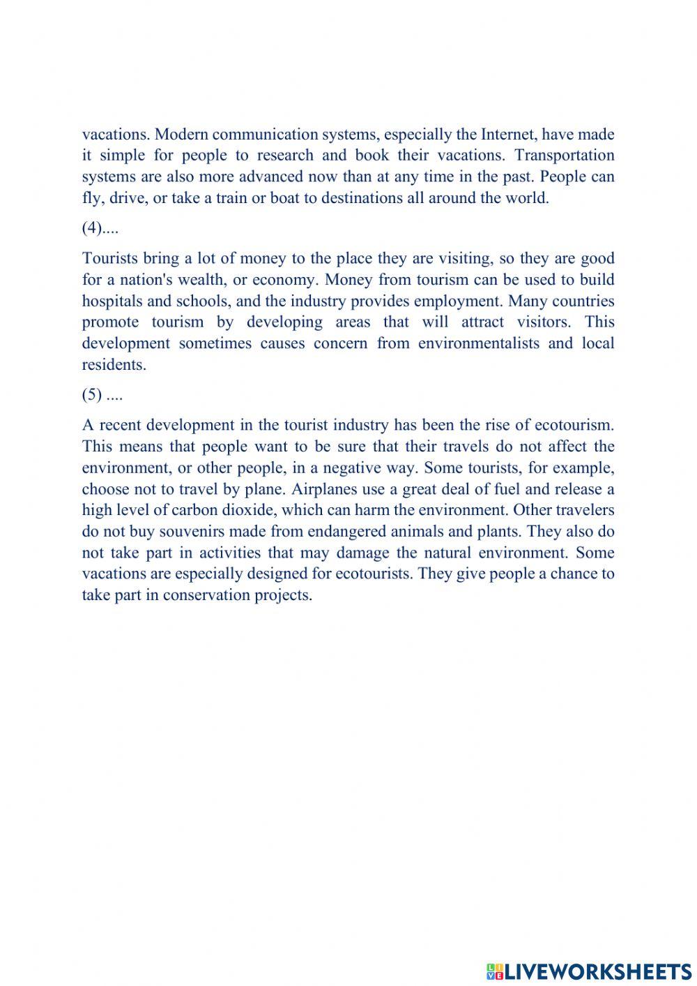 Reading skill. MCQ and Heading worksheet | Live Worksheets