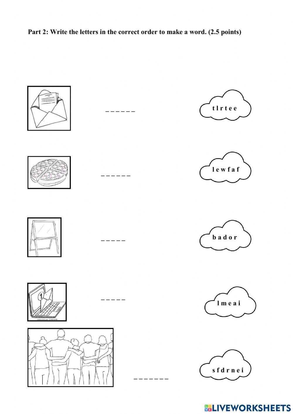 English 2 -Practice test -Midterm 2 online exercise for | Live Worksheets