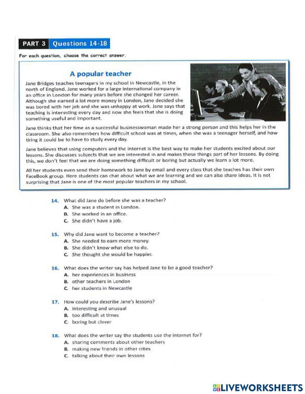 Ket Reading and Writing Simply test 8 2780328 | Lu Hoang