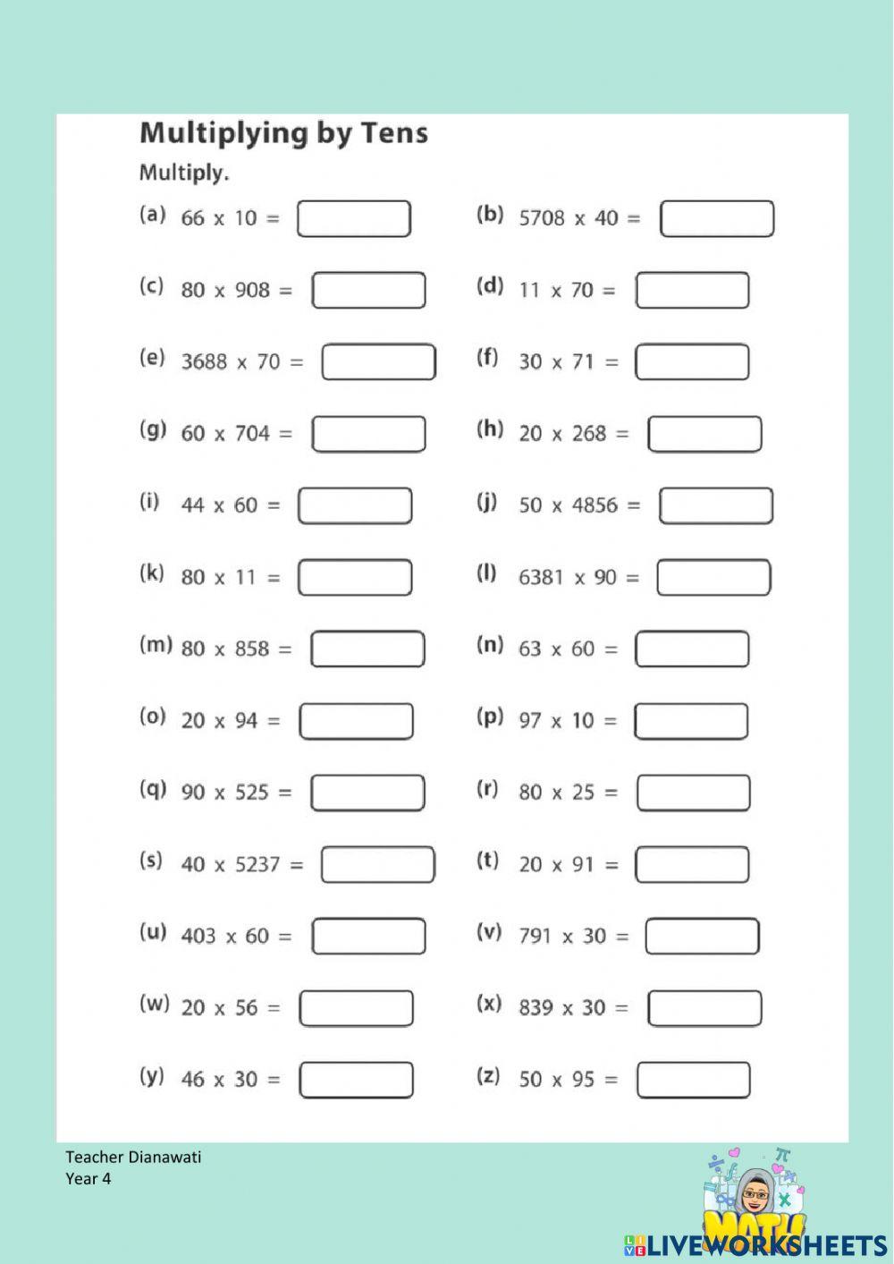 6848017 | MULTIPLICATION BY TENS | Dianawati Haji Abdul