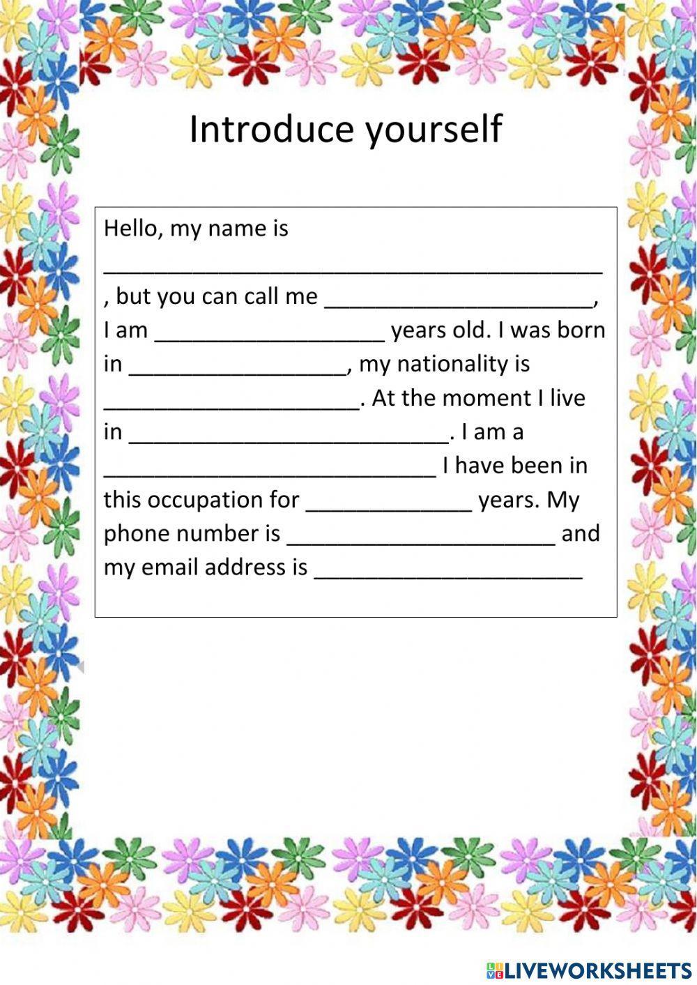 All About Me Printable Introducing Myself Worksheet For, 41% OFF All About Me Printable Introducing Myself Worksheet For, 41% OFF
