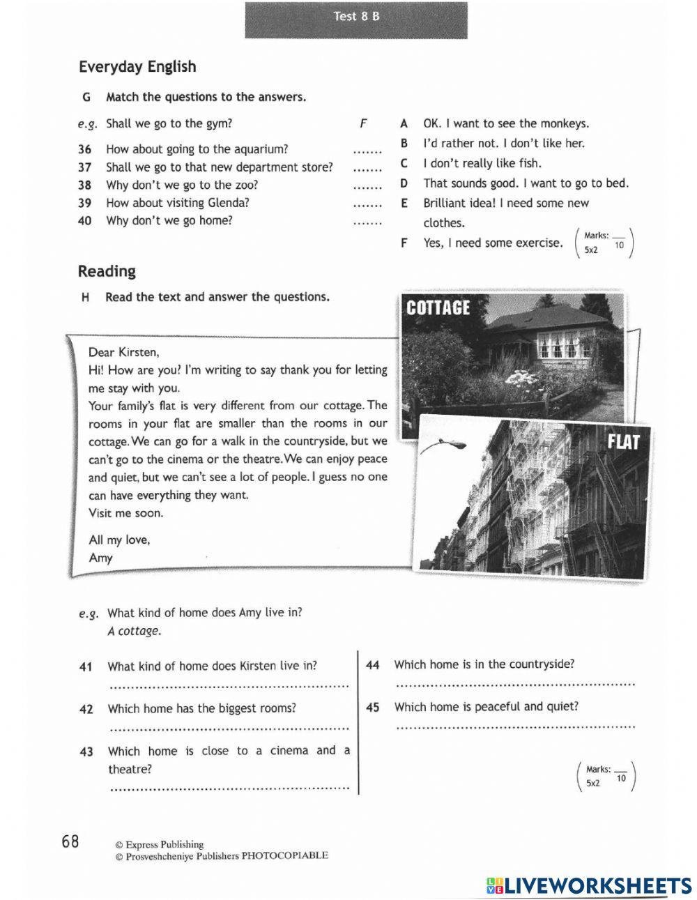 Spotlight 6 8b online exercise for | Live Worksheets