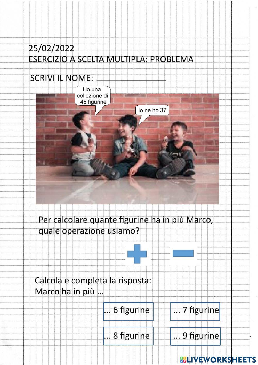 Problema matematica interactive worksheet | Live Worksheets