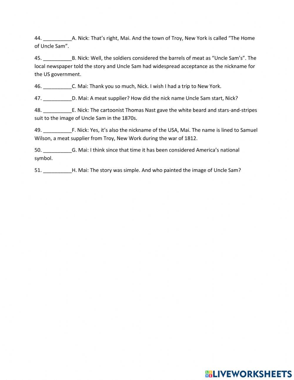 Lớp 8 Unit 8 test 2 1227 | ifocusedu | Live Worksheets