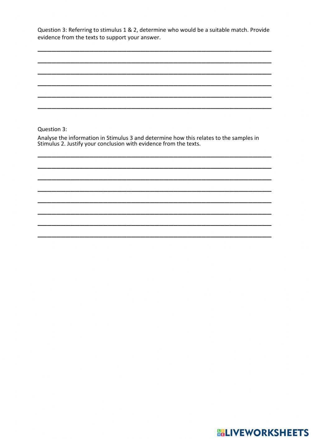 Year 11 2022 FIA1 Practice Test online exercise for | Live Worksheets