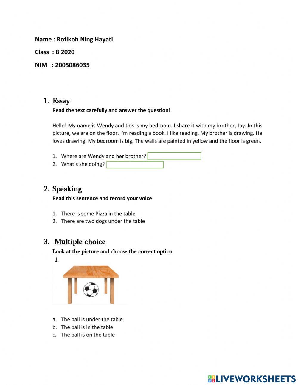 Place prepositions exercise for grade 7 | Live Worksheets