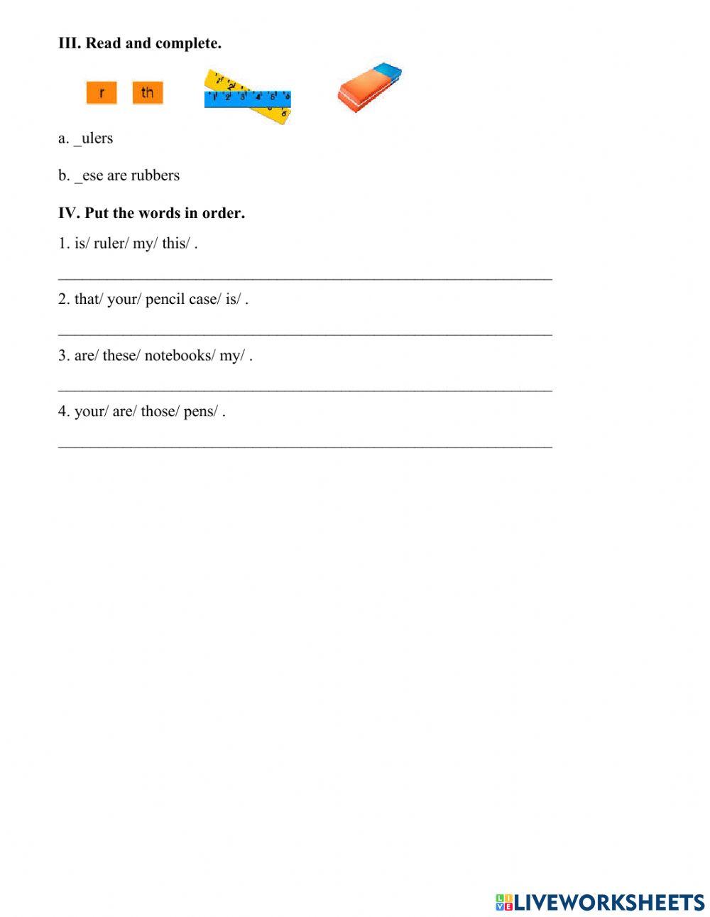 School things online exercise for grade 3 | Live Worksheets
