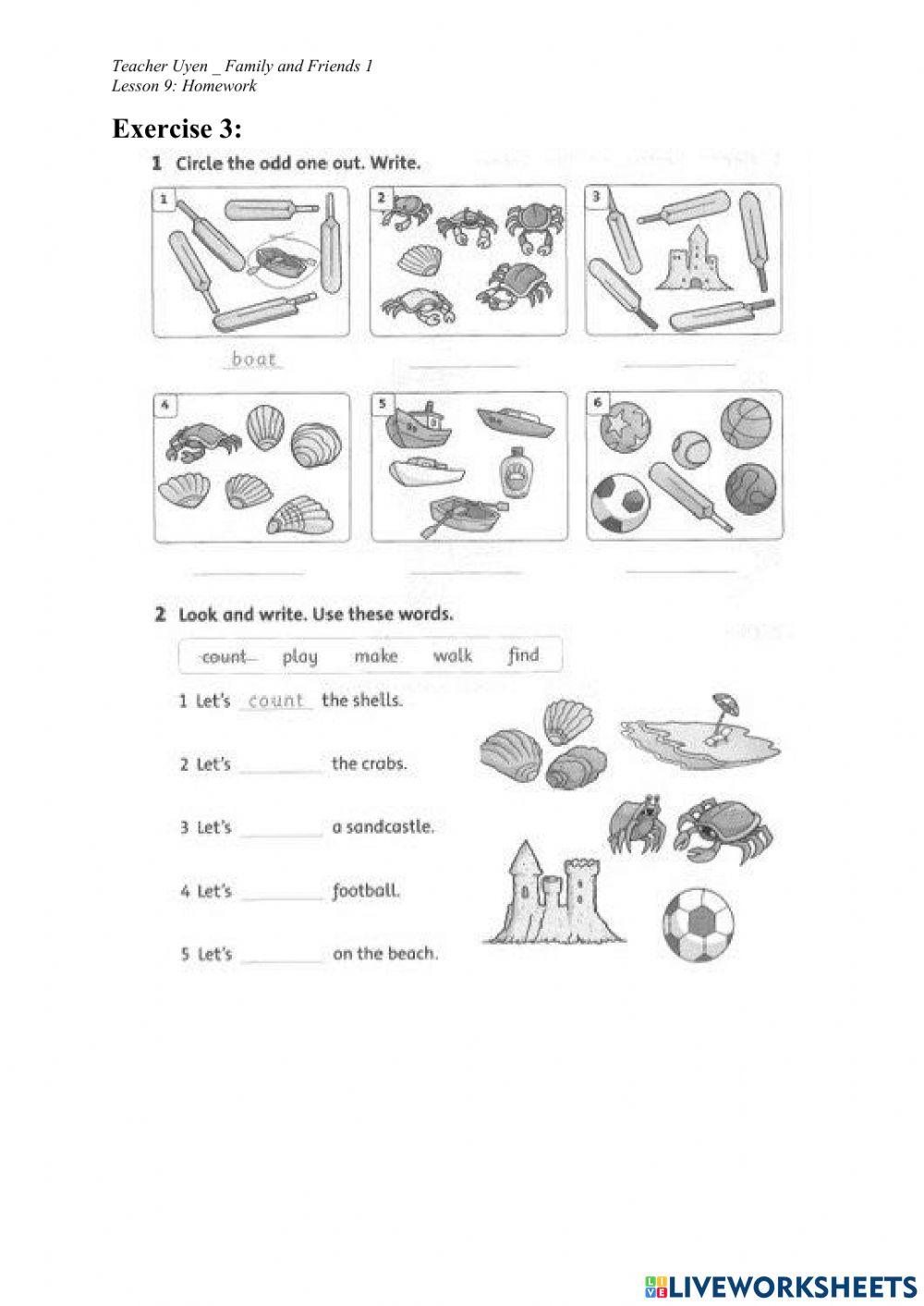 Lesson 9: Homework worksheet | Live Worksheets