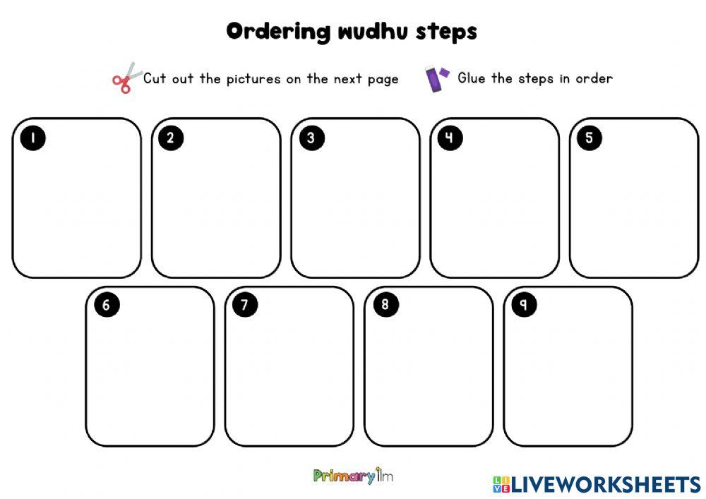Wudu steps online exercise for | Live Worksheets