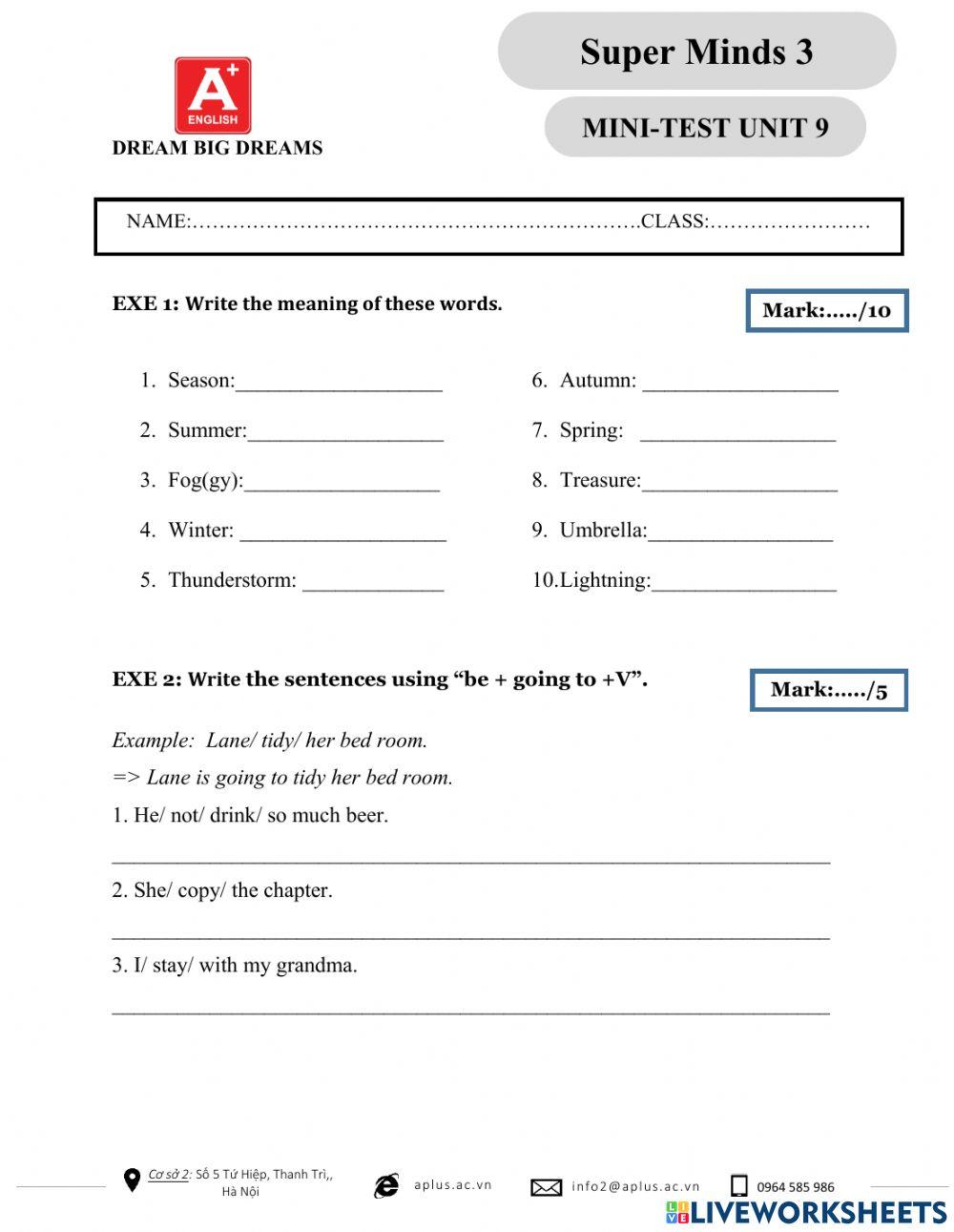 Super Minds 3 - Unit 9 online exercise for | Live Worksheets