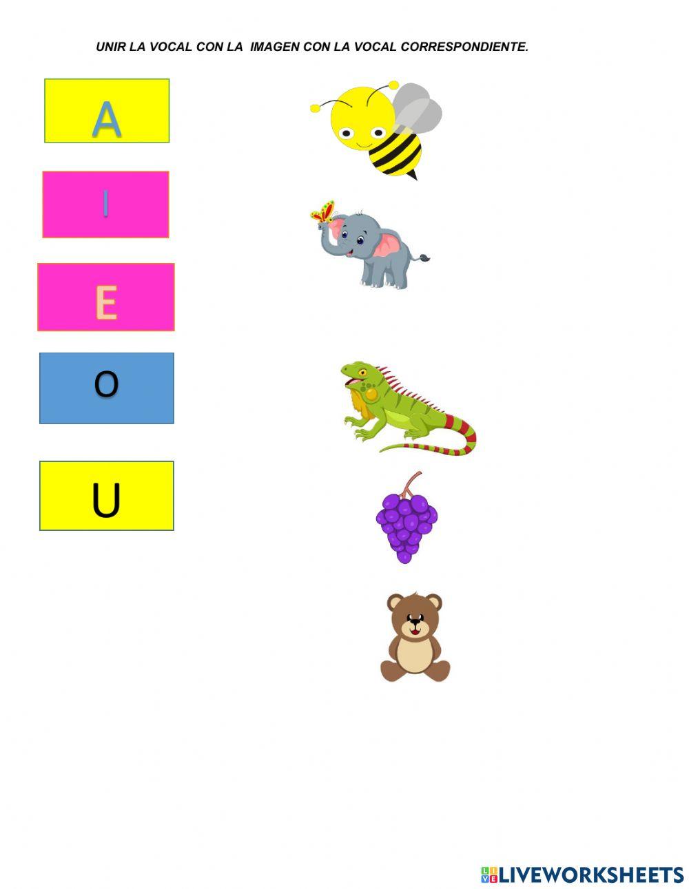 Las vocales online exercise for preescolar | Live Worksheets