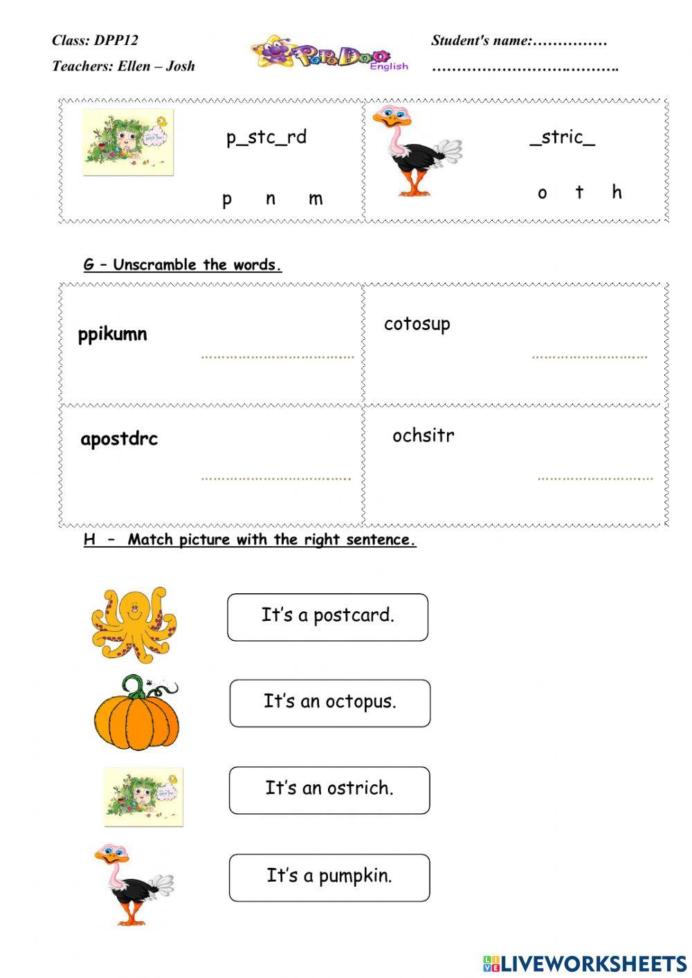 PSE C3 - Phonics worksheet | Live Worksheets