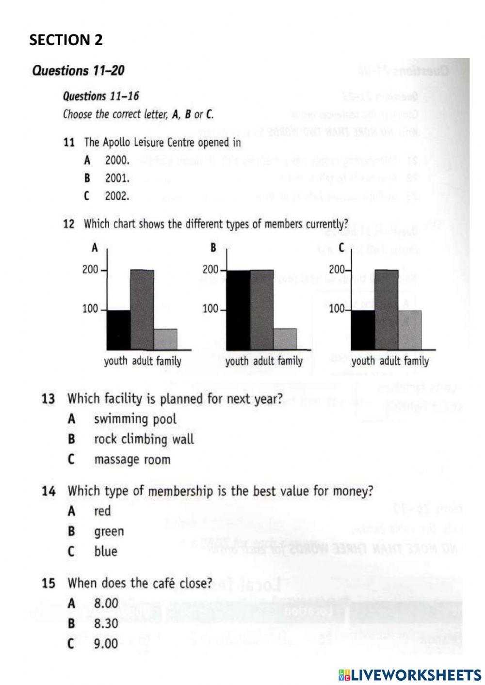 Mini-Test 2 (Ielts Listening) online exercise for | Live Worksheets
