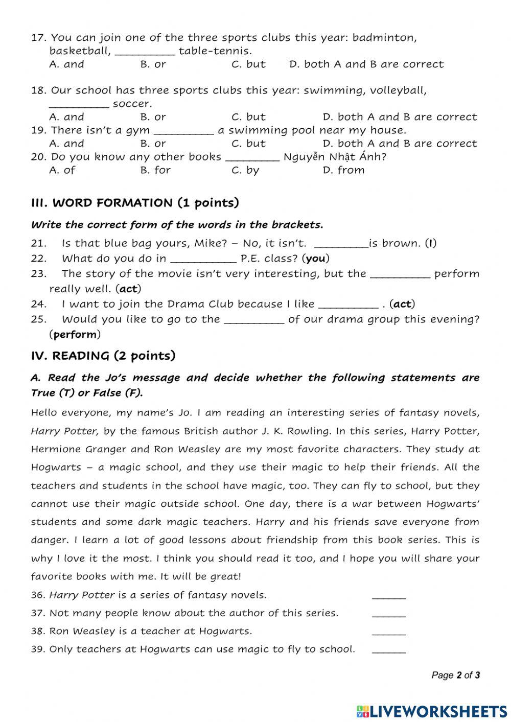 e6-u2-smart world 1328 | Thuy Ha | Live Worksheets