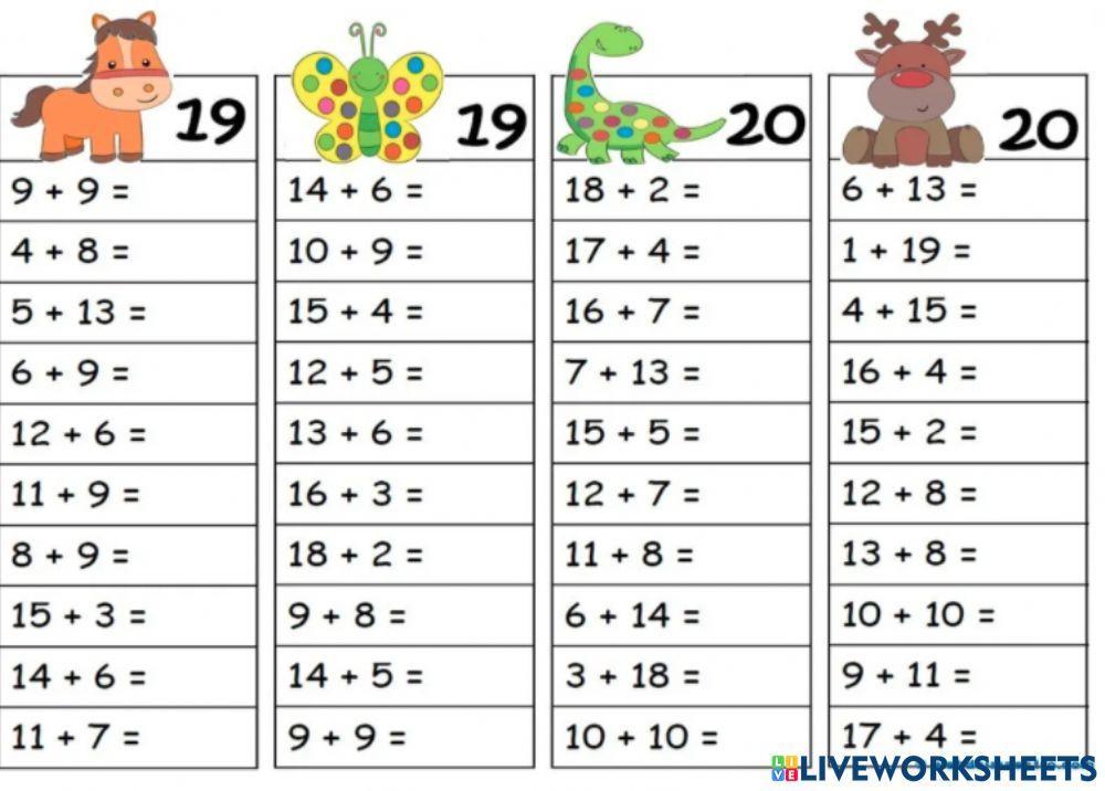 Sumas y restas … | Free Interactive Worksheets | 1934391