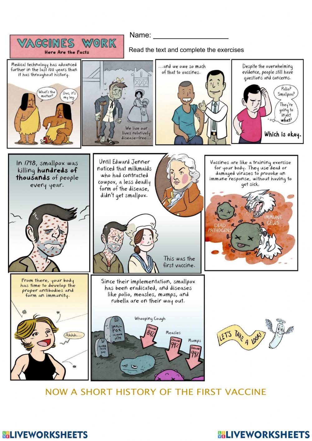 Vaccine work worksheet | Live Worksheets