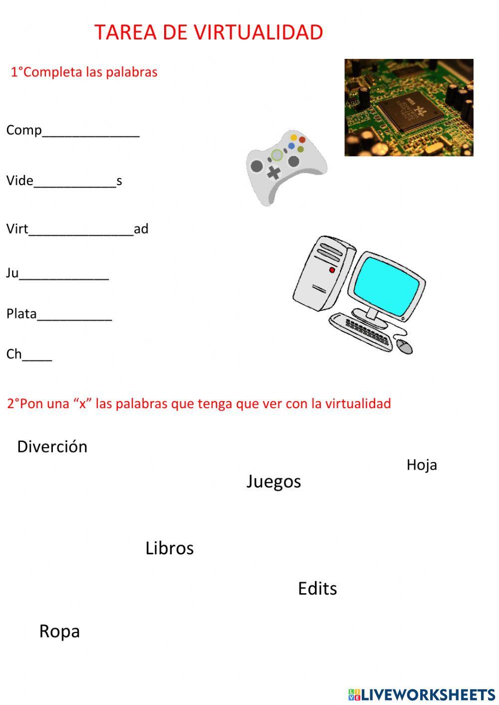 Tarea sobre virtual worksheet | Live Worksheets