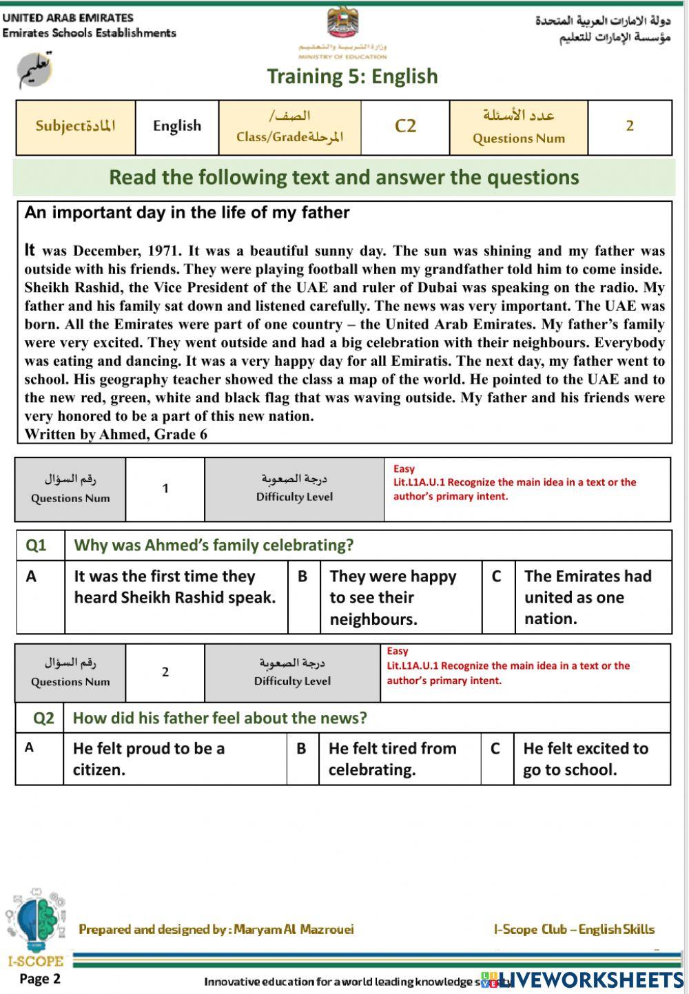 I scope 5 english worksheet | Live Worksheets