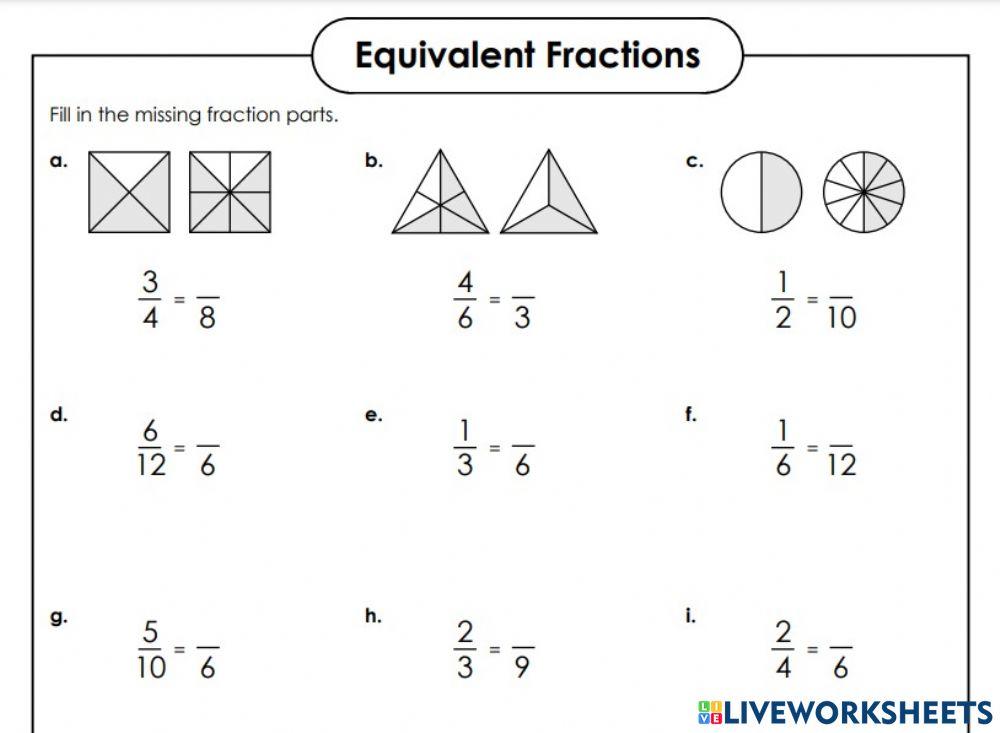 Comparing Fractions online exercise for | Live Worksheets