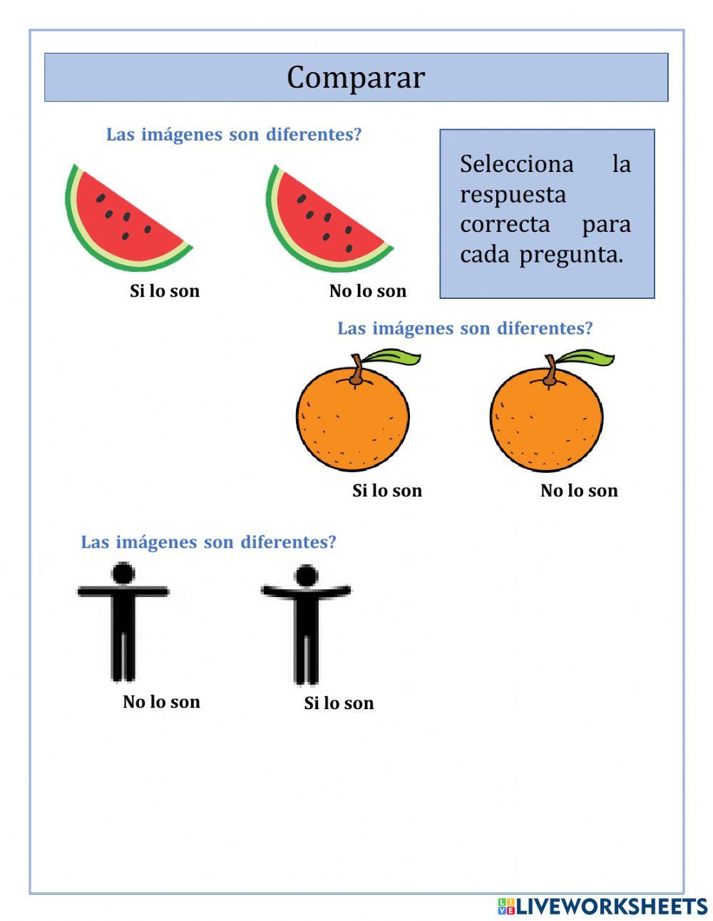 Actividad Comparar online exercise for | Live Worksheets