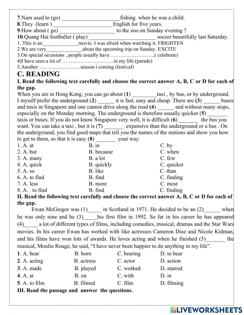 E7 Midterm 2 online exercise for | Live Worksheets