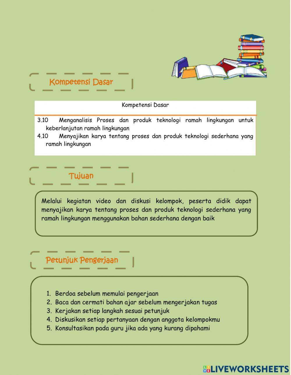Energi Ramah Lingkungan | Live Worksheets